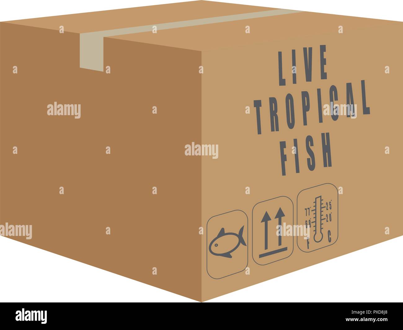 Vector of box of live tropical fish shipment Stock Vector Image & Art ...