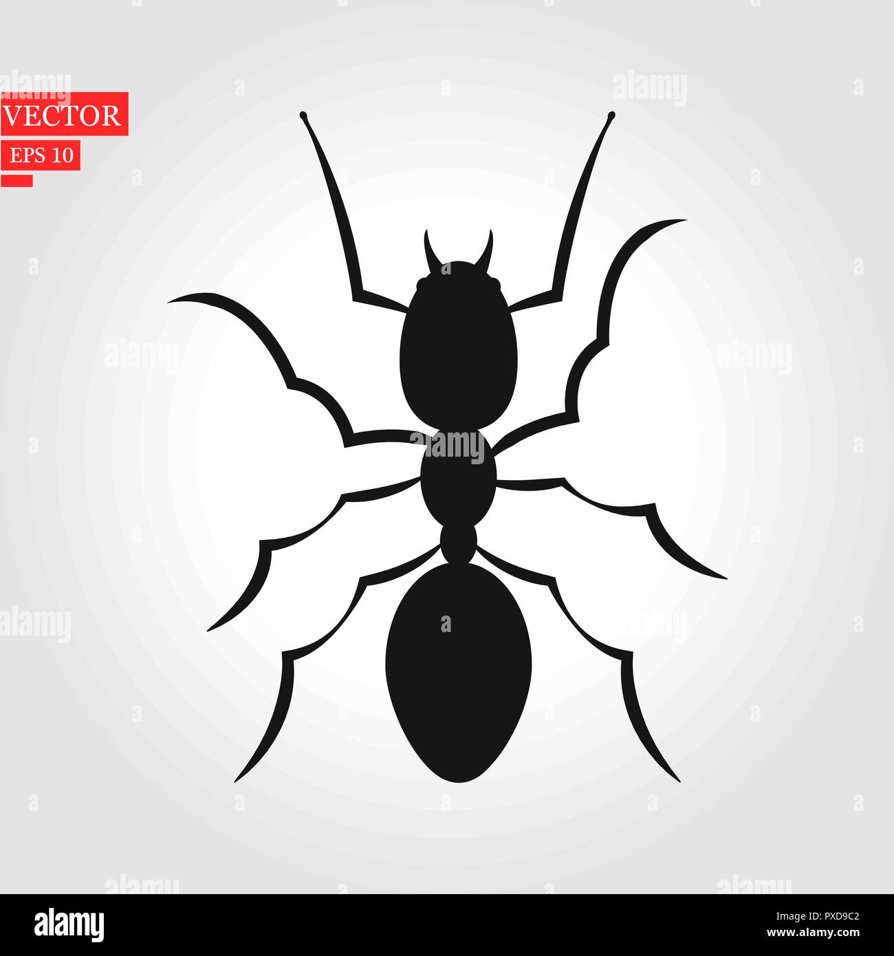Abstract Black Ant Design. Vector illustration of a black silhouette ...
