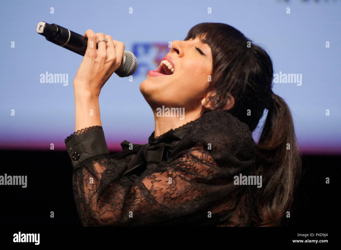 French singer Nolween Leroy performs at 10th Lyon Lumiere Awards night ...