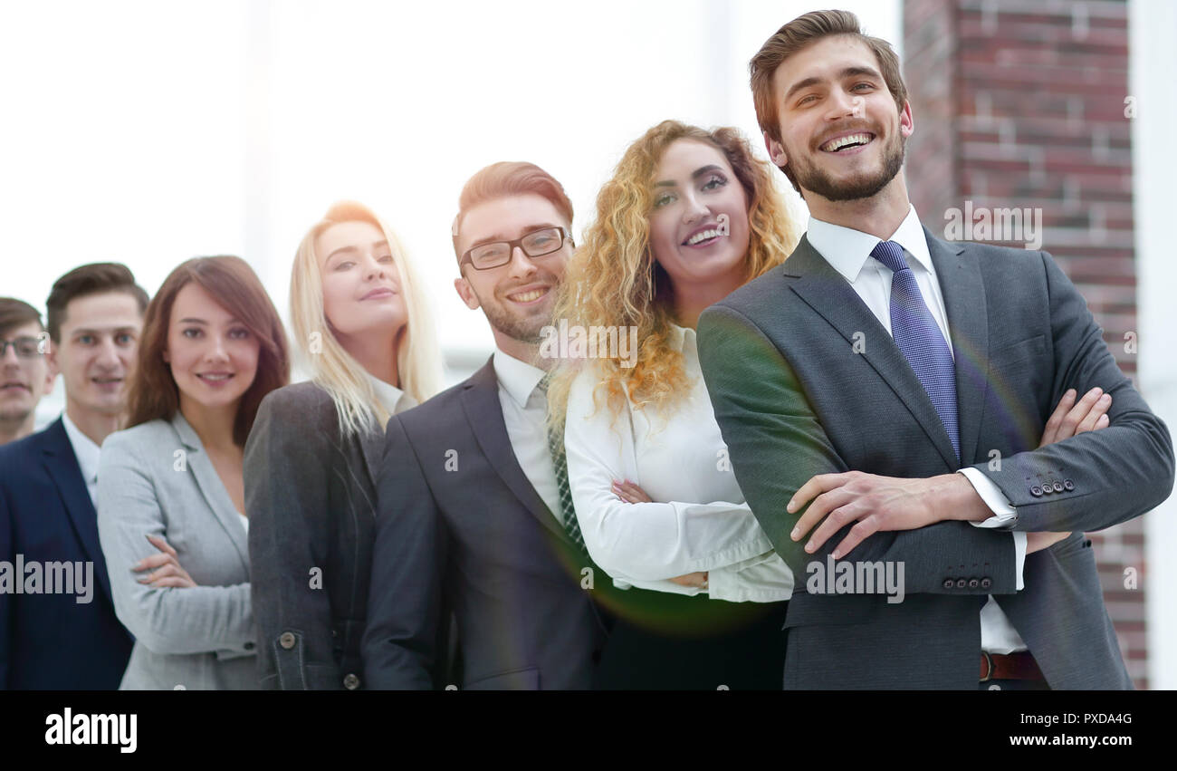 successful business team standing in a row Stock Photo - Alamy