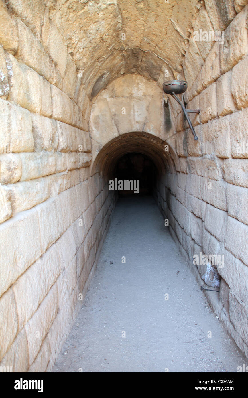 Interesting areas of a Roman theater built in stone Stock Photo - Alamy