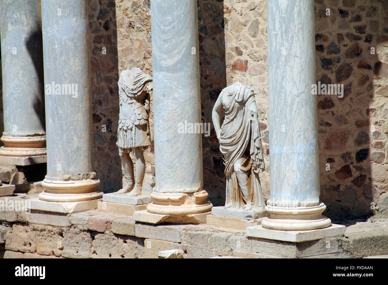 Interesting areas of a Roman theater built in stone Stock Photo - Alamy