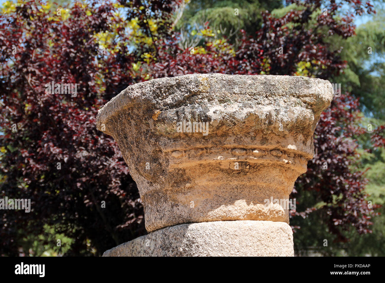 Interesting areas of a Roman theater built in stone Stock Photo - Alamy