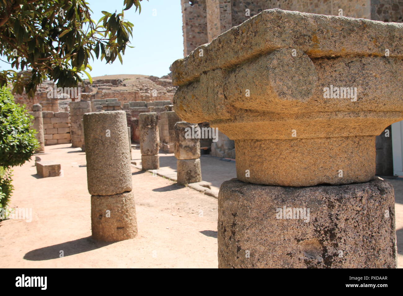 Interesting areas of a Roman theater built in stone Stock Photo - Alamy