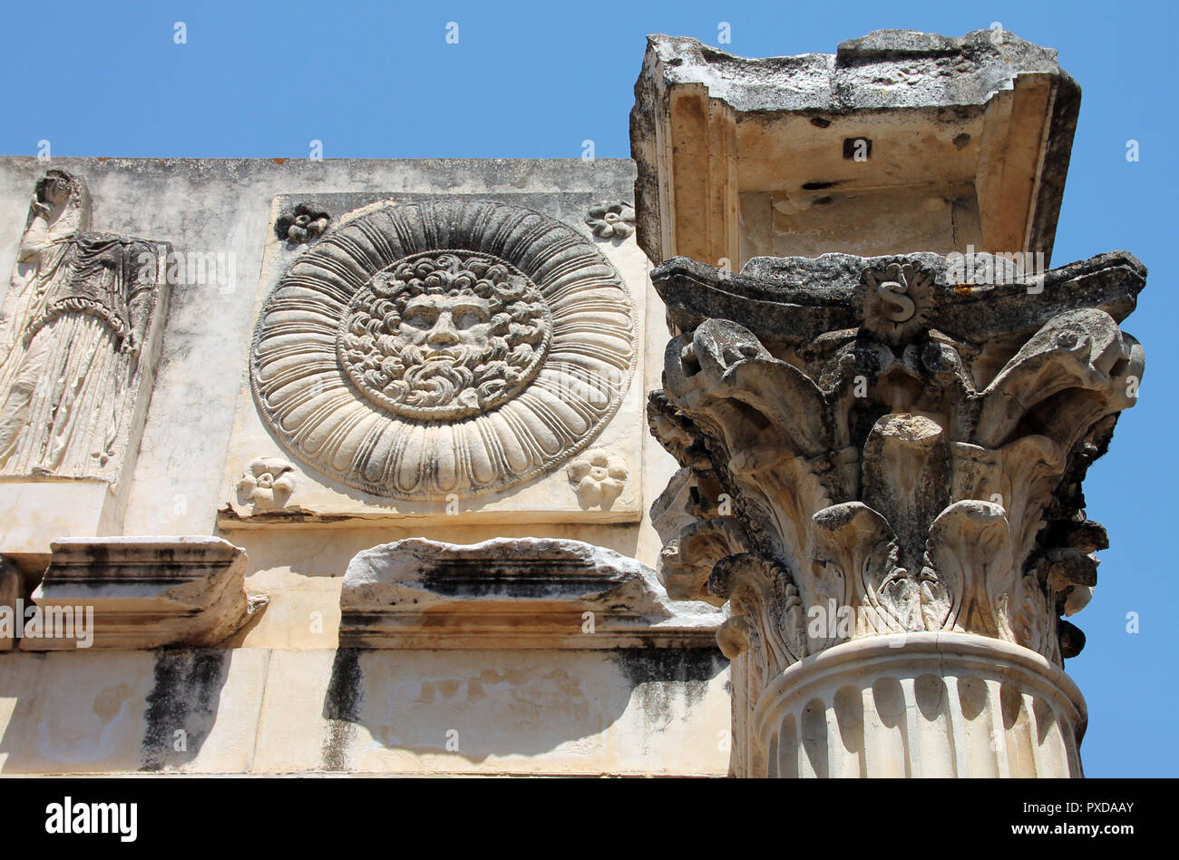 Interesting areas of a Roman theater built in stone Stock Photo - Alamy