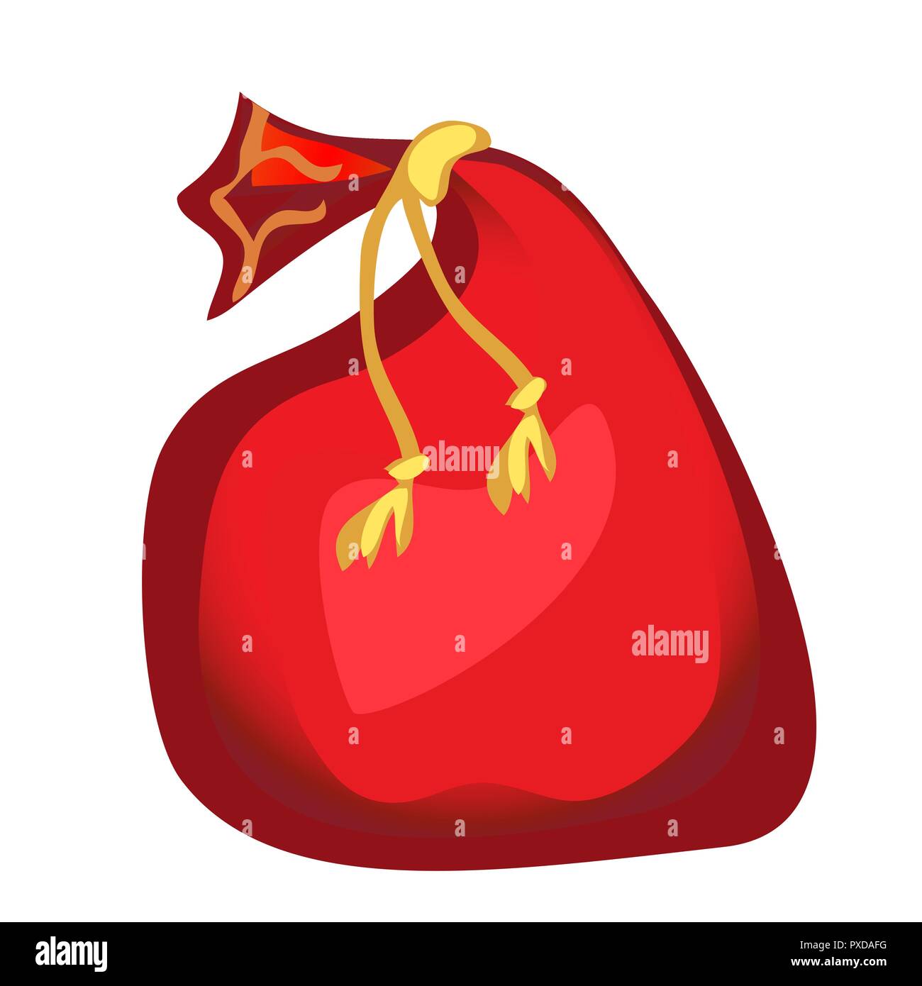 A red pouch of Santa Claus isolated on white background. Vector ...