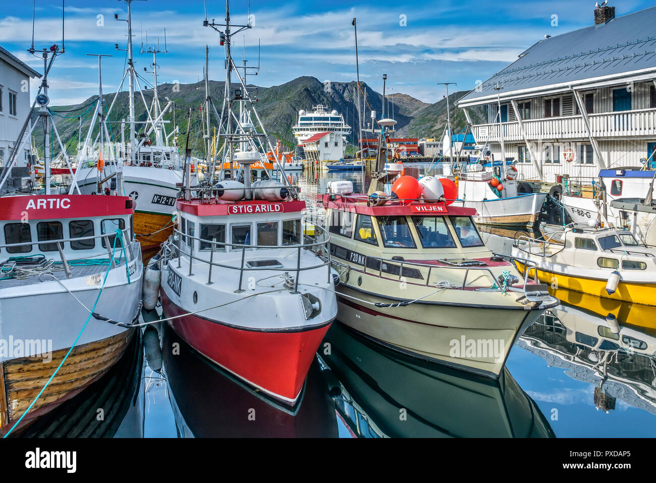 The Harbour At Honningsvag, Norway Stock Photo - Alamy