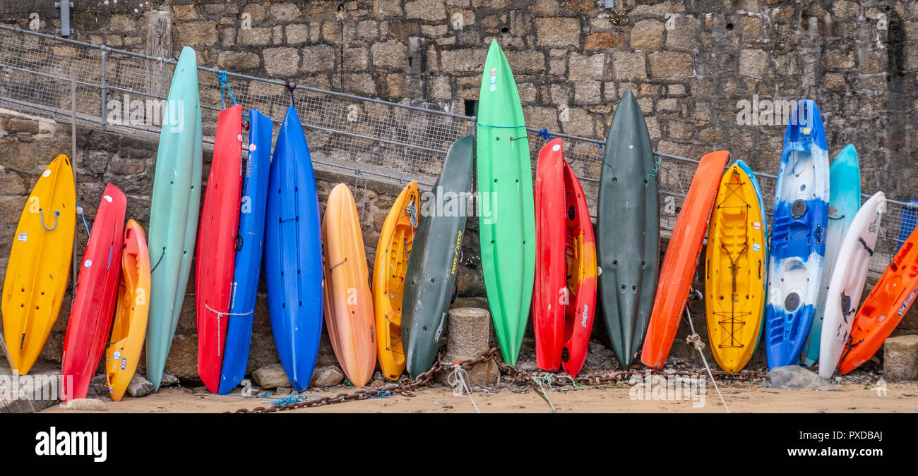 Colourful, water boards, kayaks and the like - Mousehole Harbour ...