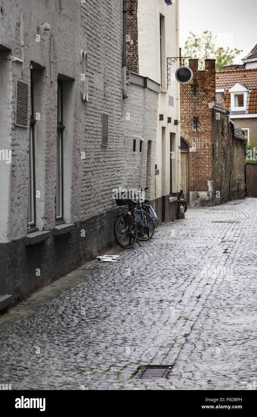 Amsterdam alley, Dutch city street, tourism in europe Stock Photo - Alamy