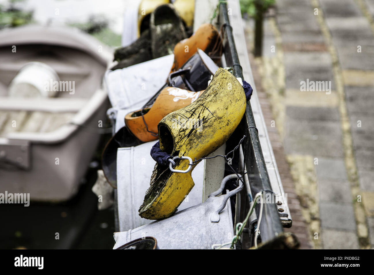 Traditional Dutch wooden clogs, traditional shoe detail Stock Photo - Alamy