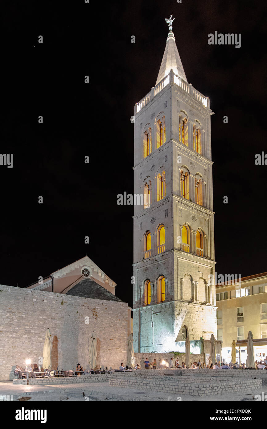 Bell tower of the zadar cathedral of st anastasia hi-res stock ...
