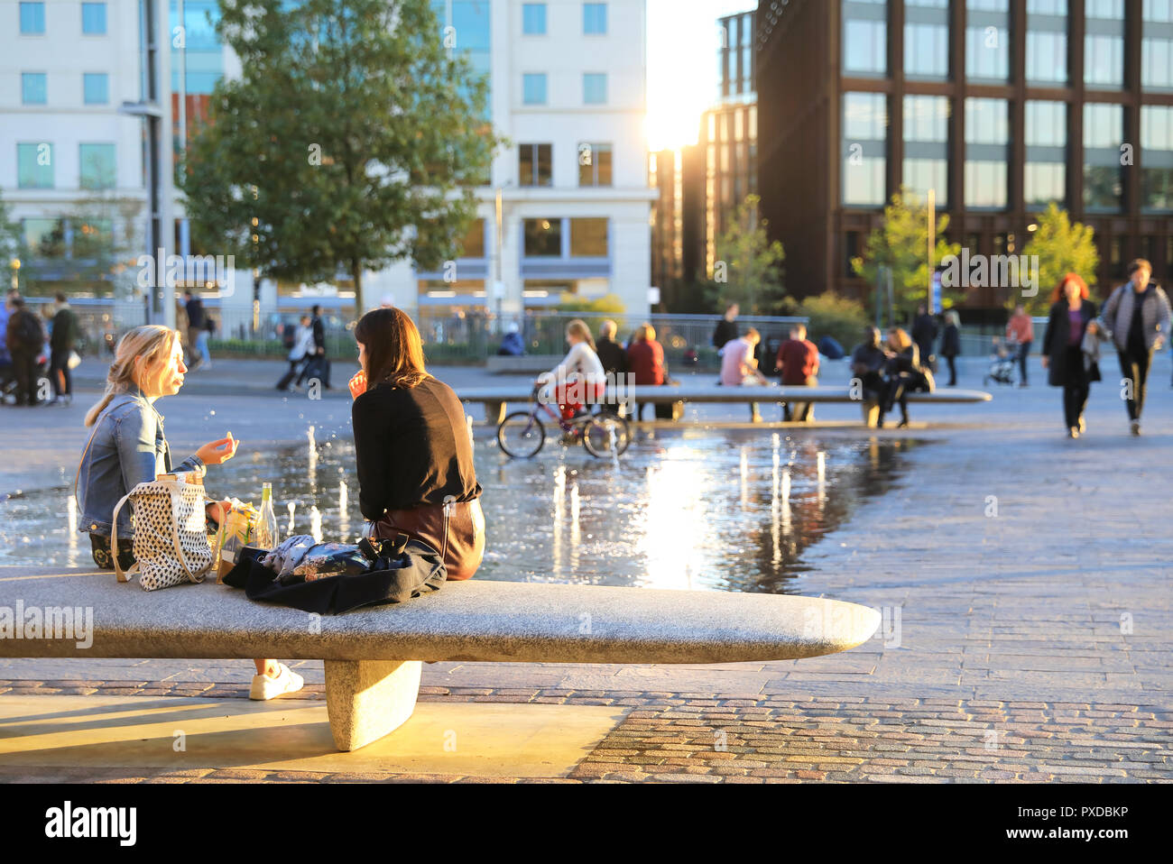 Granary Square at Kings Cross, in Autumn, in London NC1, UK Stock Photo ...