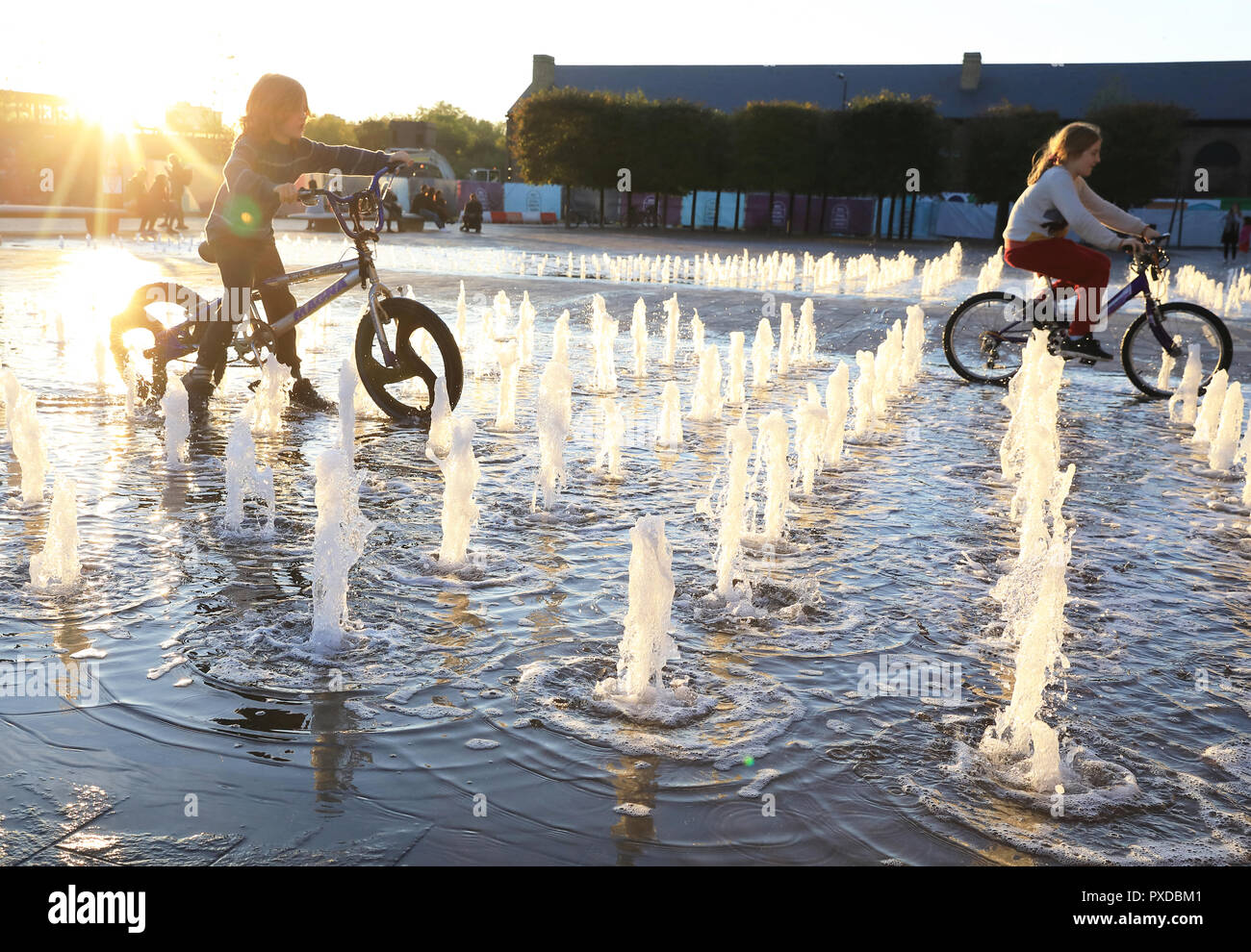 Granary Square at Kings Cross, in Autumn, in London NC1, UK Stock Photo ...