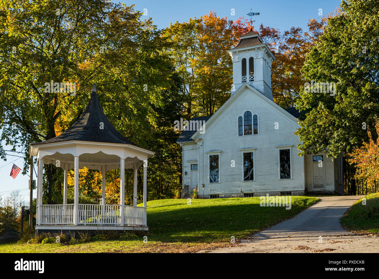New England Church in the Fall in Limerick Maine, USA Stock Photo - Alamy