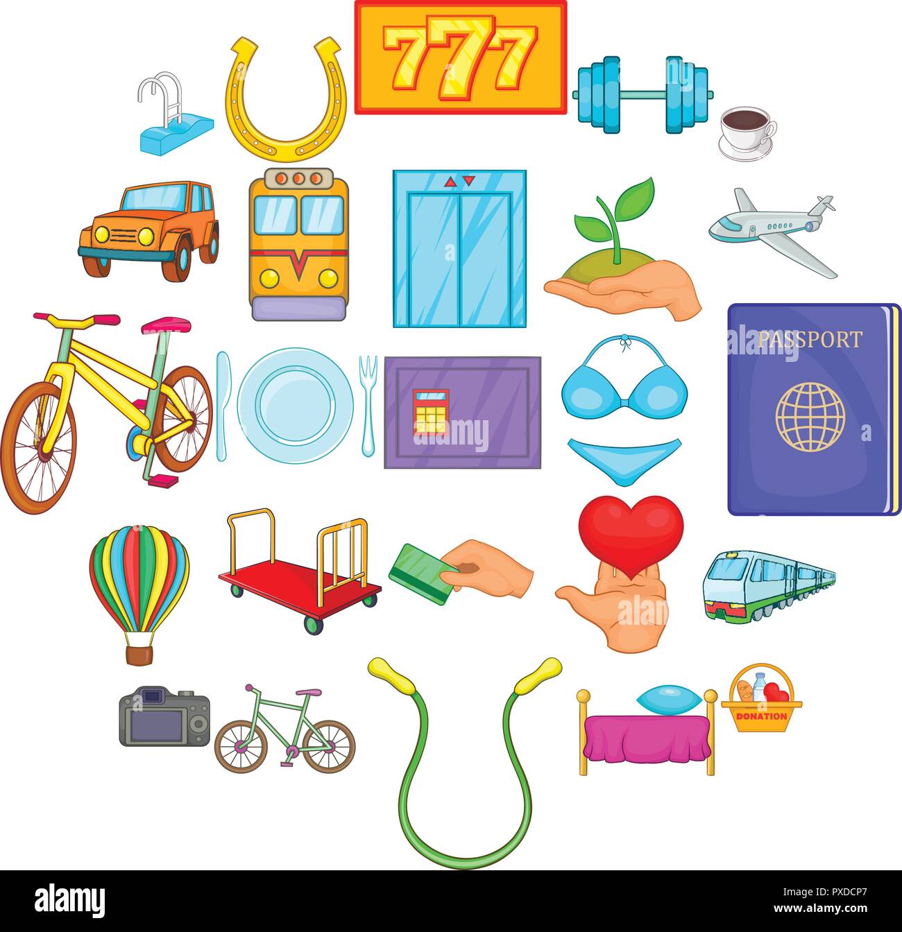 Attendance icons set, cartoon style Stock Vector Image & Art - Alamy