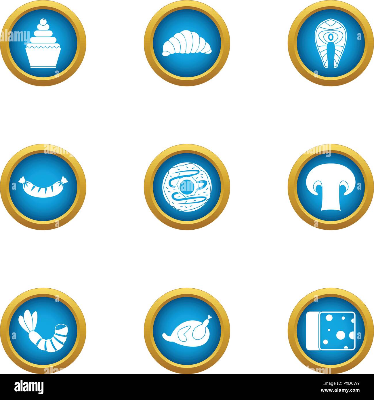 Late breakfast icons set, flat style Stock Vector Image & Art - Alamy