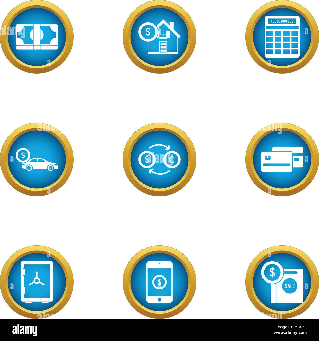 Opulence icons set, flat style Stock Vector Image & Art - Alamy