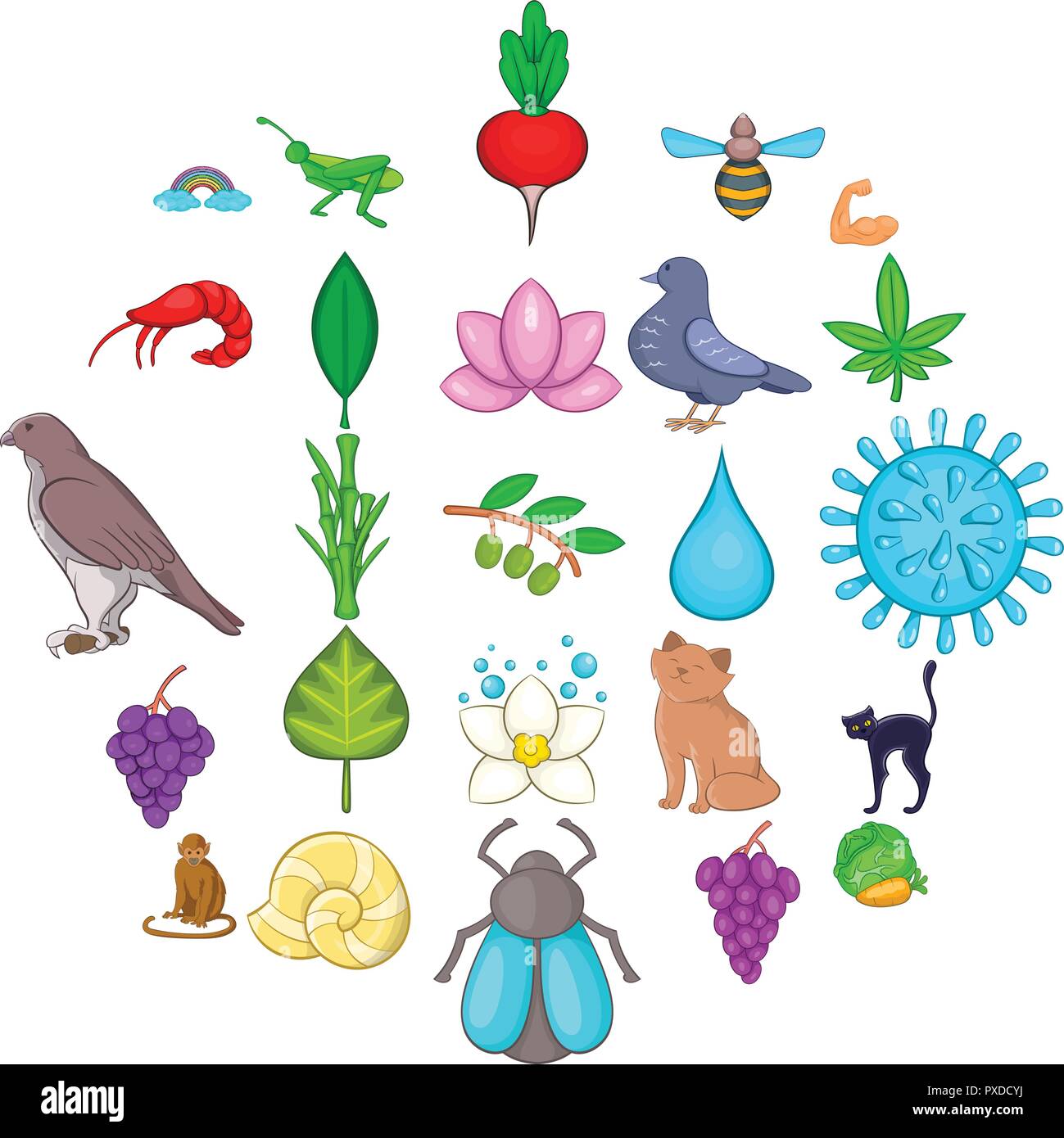 Full blooded icons set, cartoon style Stock Vector Image & Art - Alamy