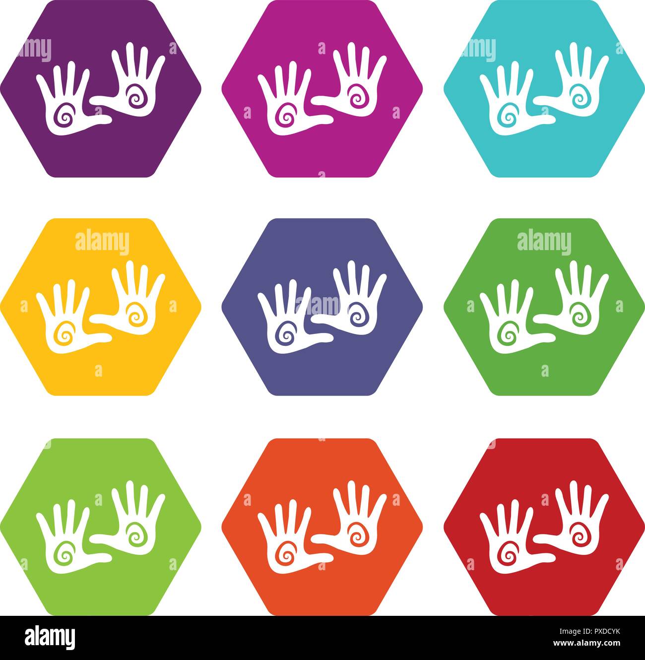 Hand icons set 9 vector Stock Vector Image & Art - Alamy