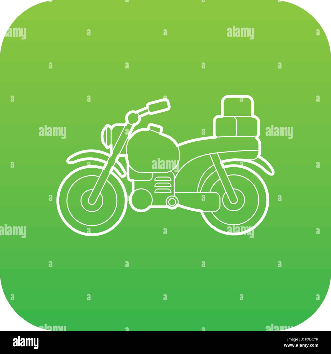 Motorcycle with boxes icon green vector Stock Vector Image & Art - Alamy