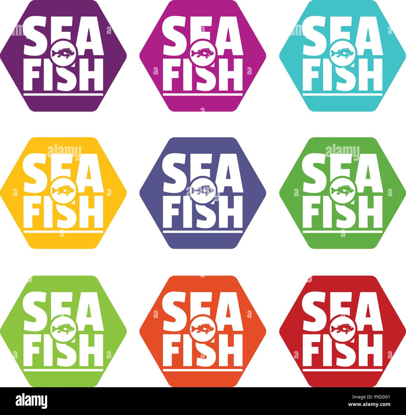Sea fish shop icons set 9 vector Stock Vector Image & Art - Alamy