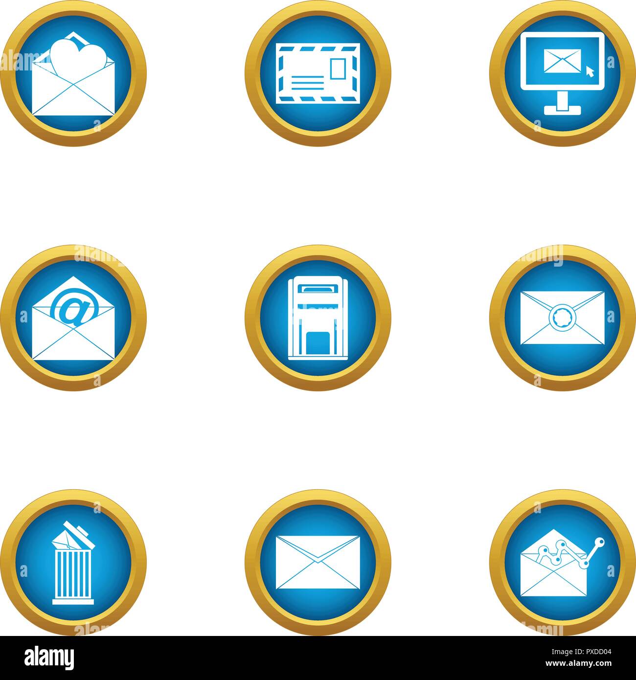 Letter delivery icons set, flat style Stock Vector Image & Art - Alamy