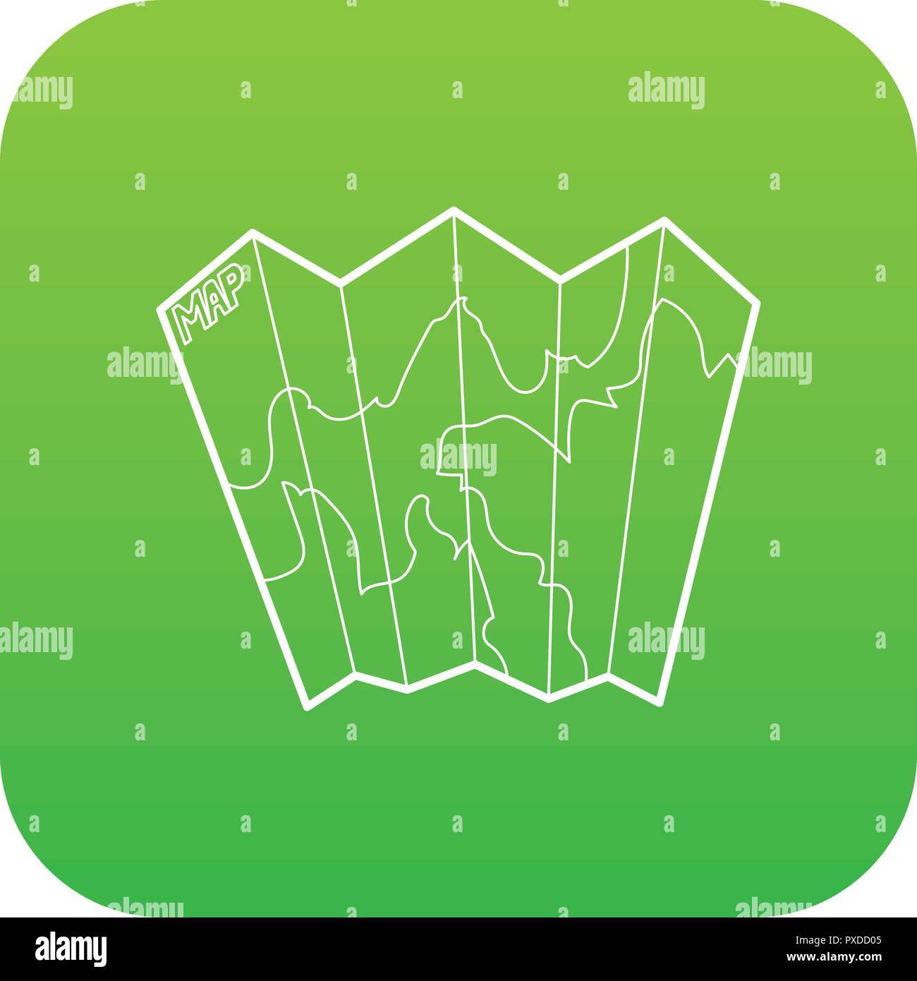 Paper map icon green vector Stock Vector Image & Art - Alamy