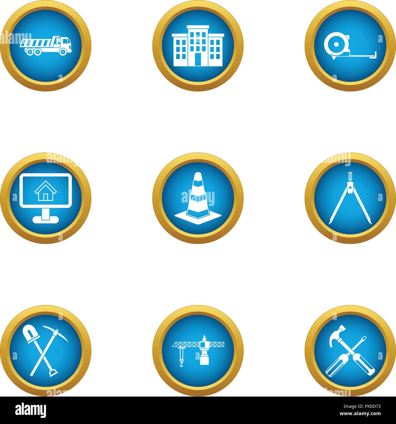 Work driveway icons set, flat style Stock Vector Image & Art - Alamy