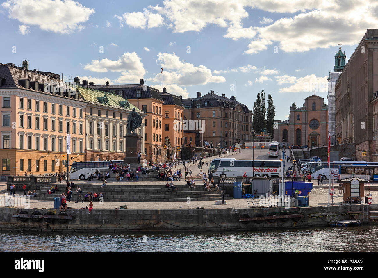 Slottsbacken, large square next to the Royal Palace in the Old Town ...
