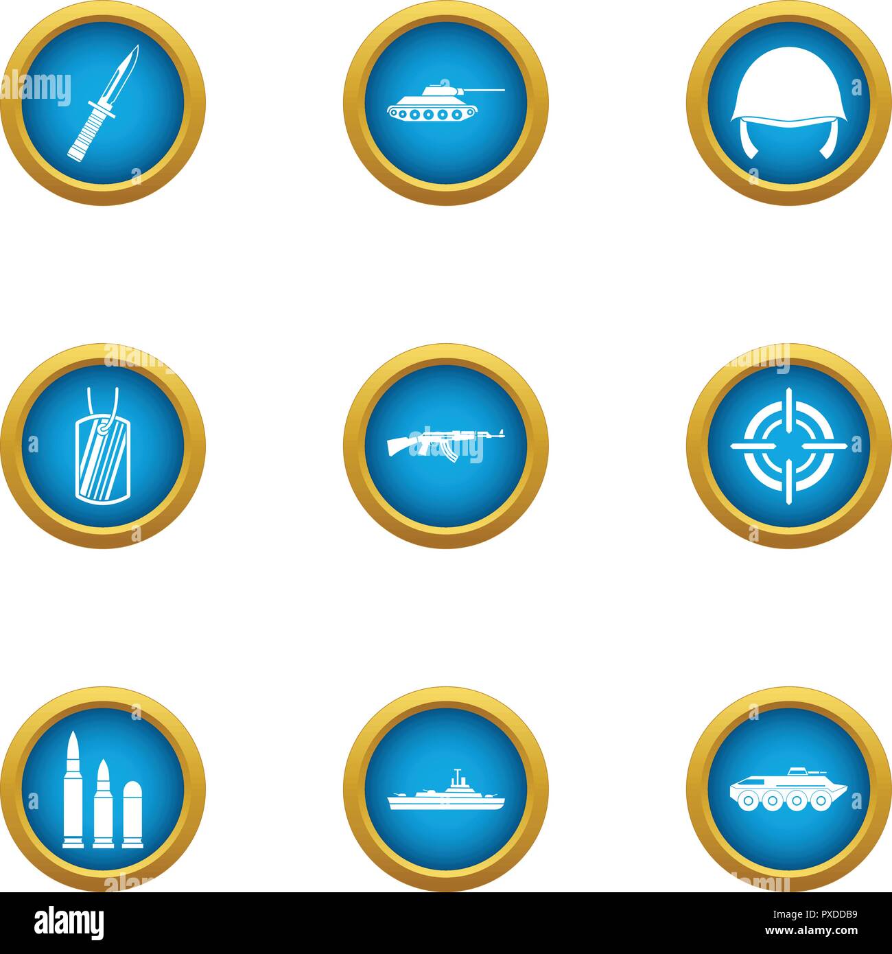 Shot icons set, flat style Stock Vector Image & Art - Alamy