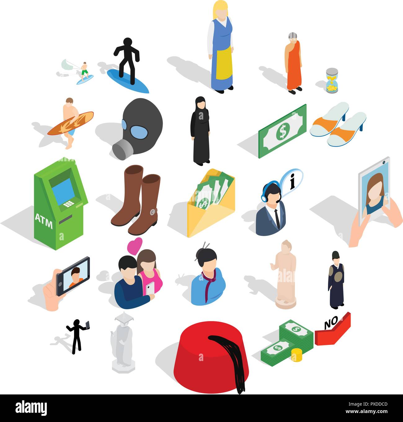 Individual icons set, isometric style Stock Vector Image & Art - Alamy