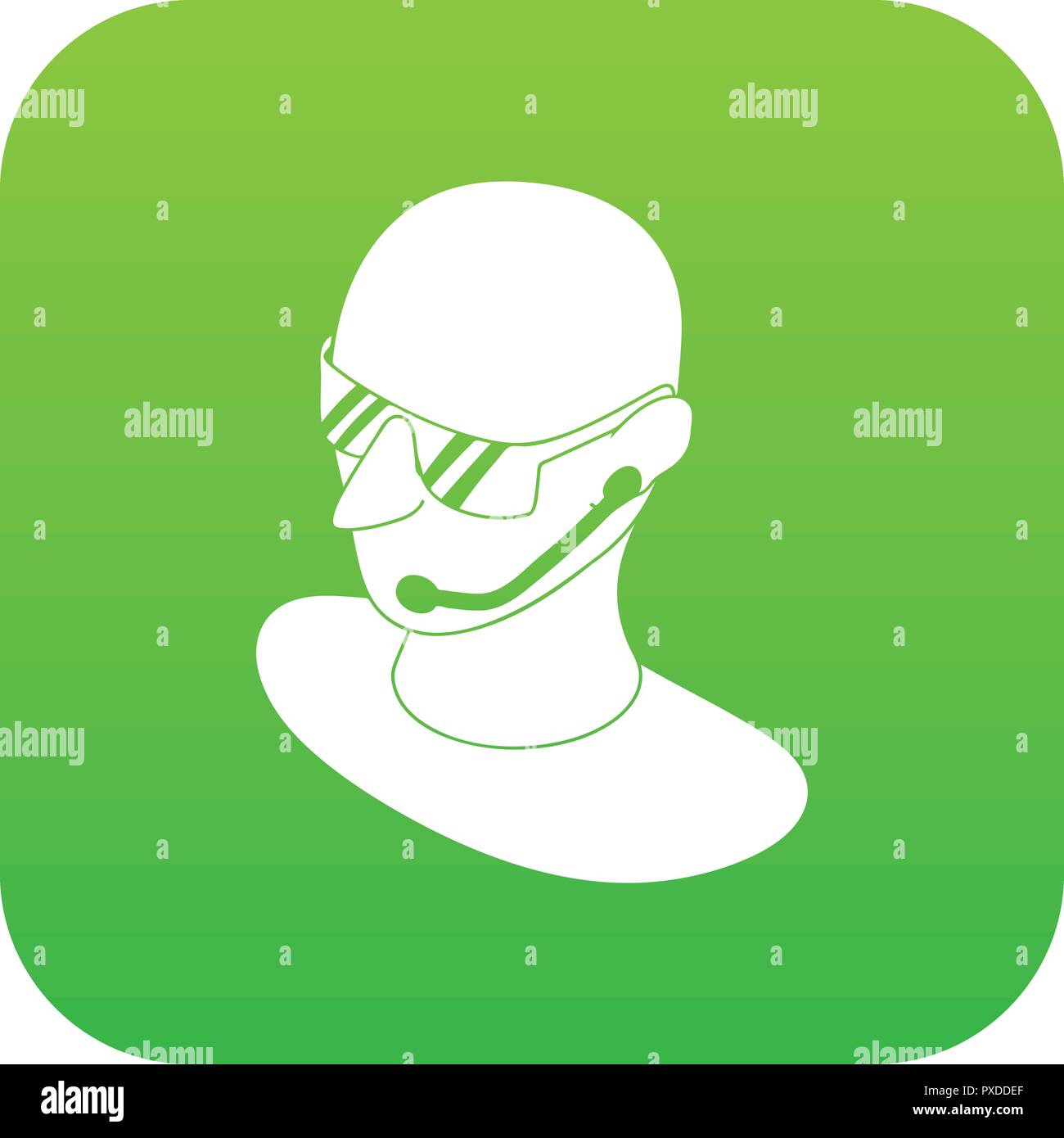 Security Man Icon Green Vector Stock Vector Image And Art Alamy