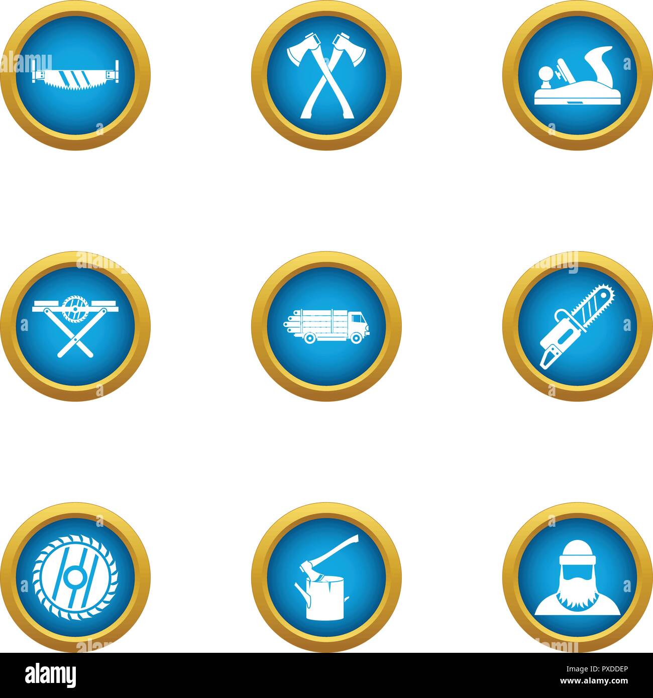 Hewer icons set, flat style Stock Vector Image & Art - Alamy