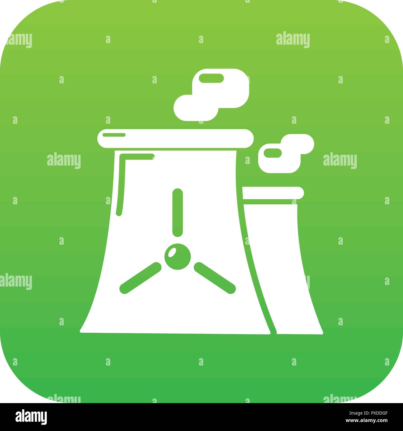 Nuclear power plant tower icon green vector Stock Vector Image & Art - Alamy