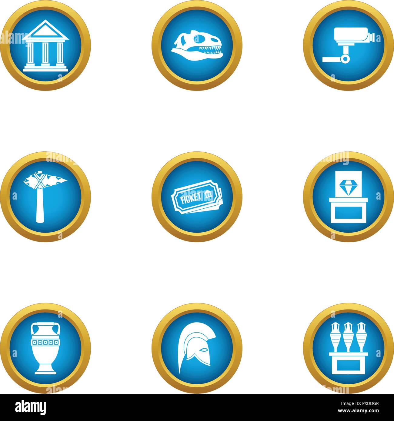 Antique ticket icons set, flat style Stock Vector Image & Art - Alamy