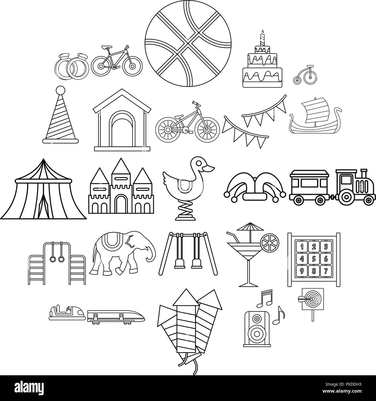Coddle icons set, outline style Stock Vector Image & Art - Alamy