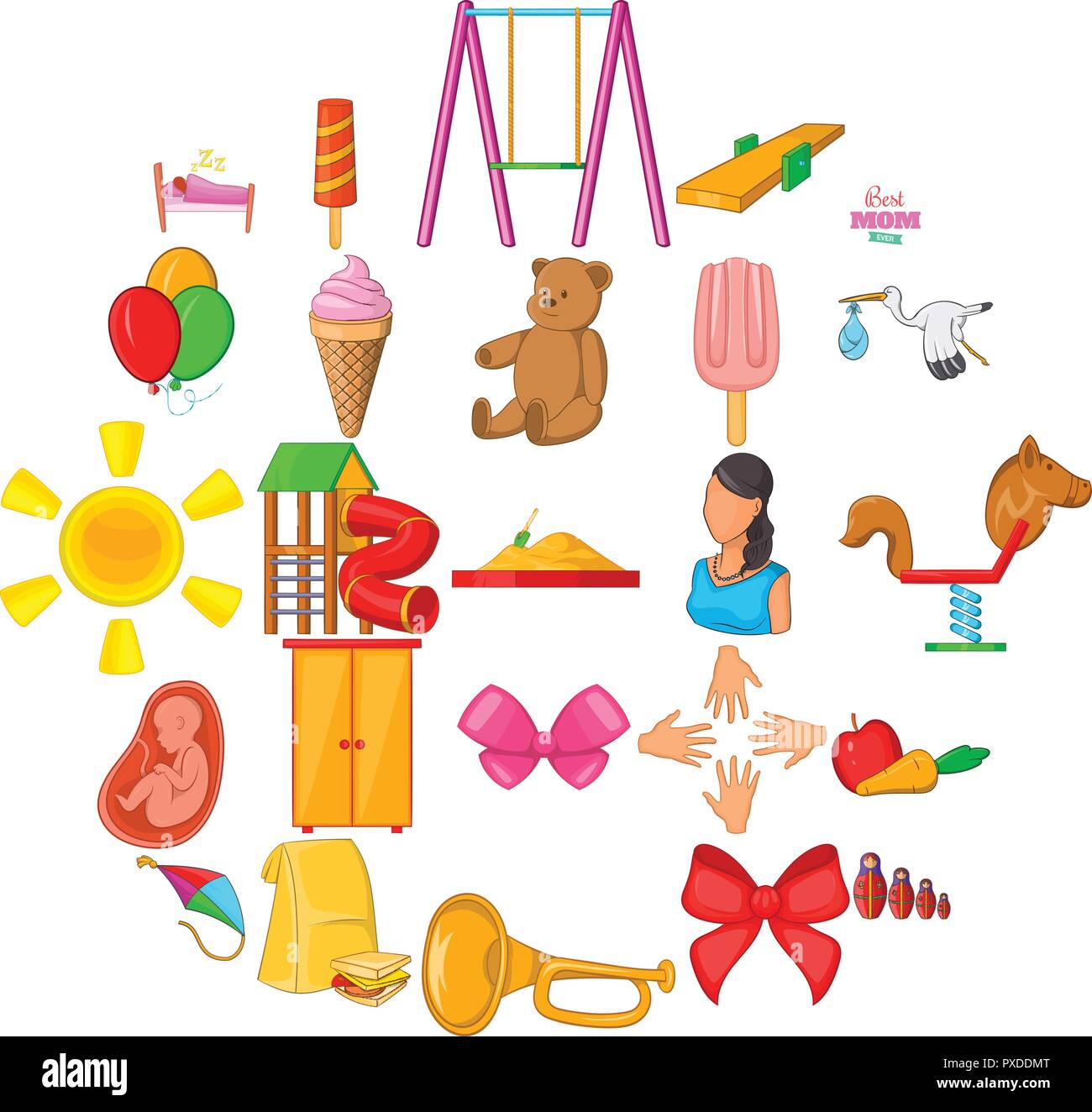 Welfare icons set, cartoon style Stock Vector Image & Art - Alamy