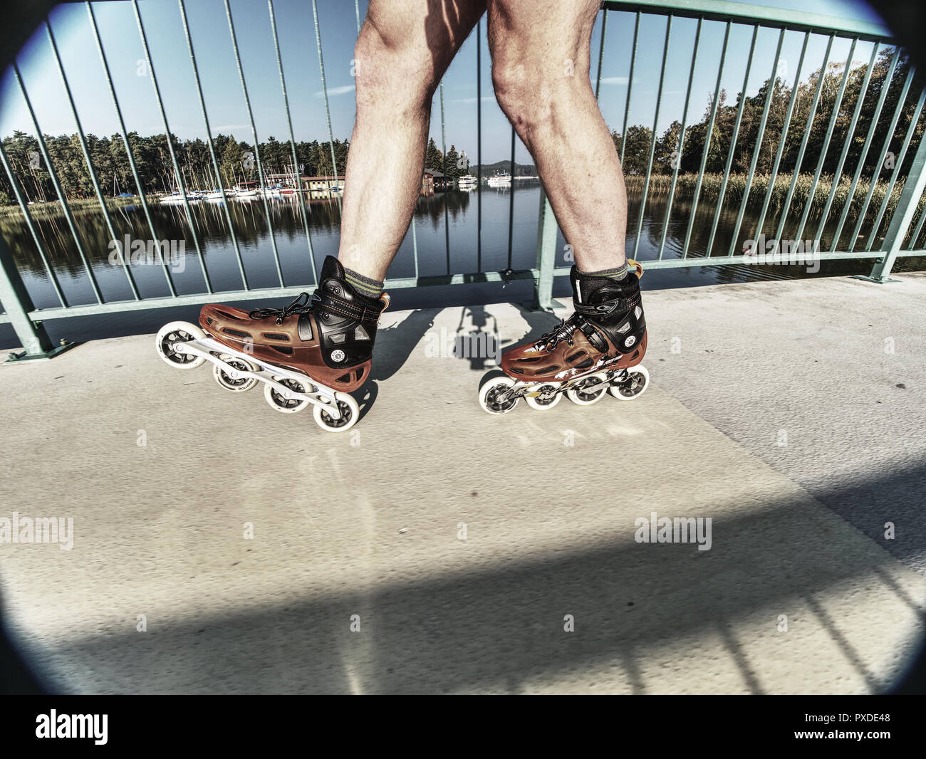 Inline skates and jump hi-res stock photography and images - Alamy