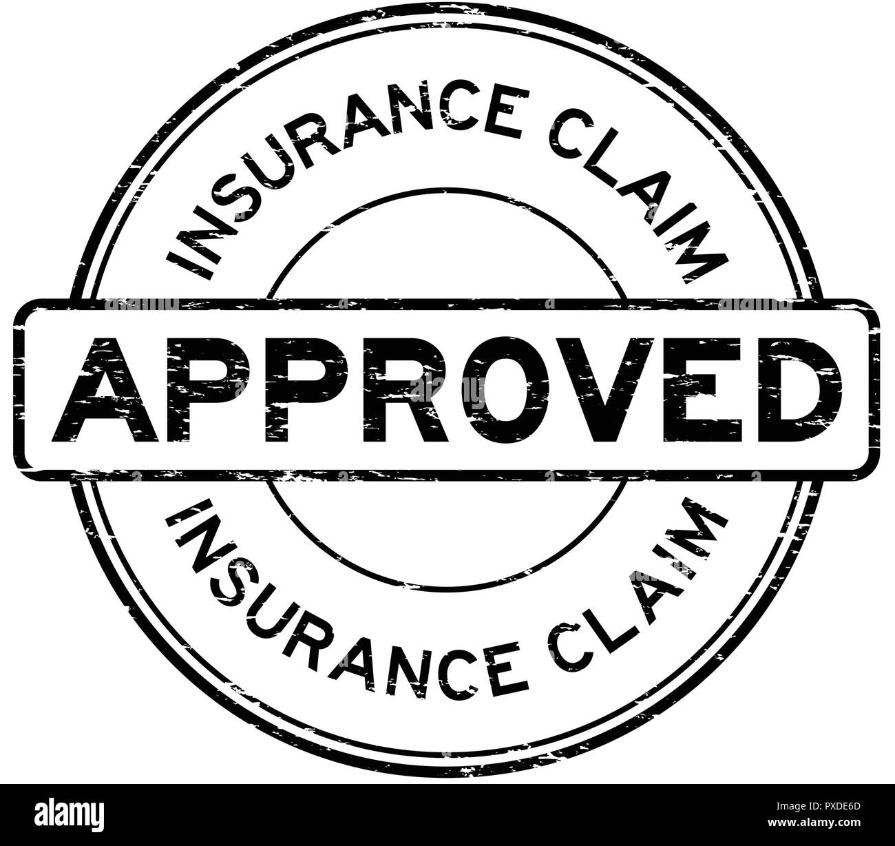 Grunge black insurance claim approved round rubber seal stamp Stock ...
