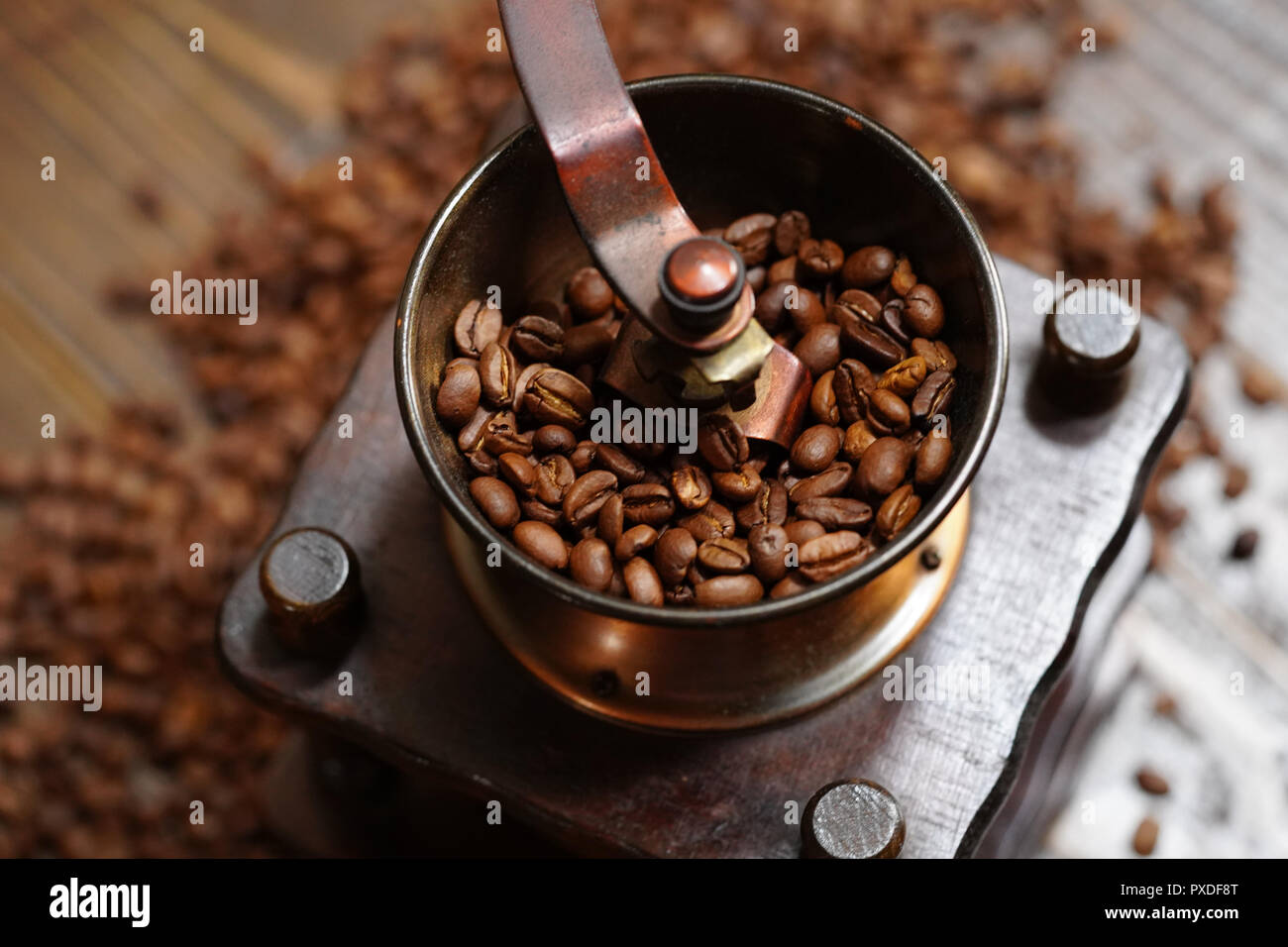 Coffee Beans and Coffee Mill Stock Photo - Alamy