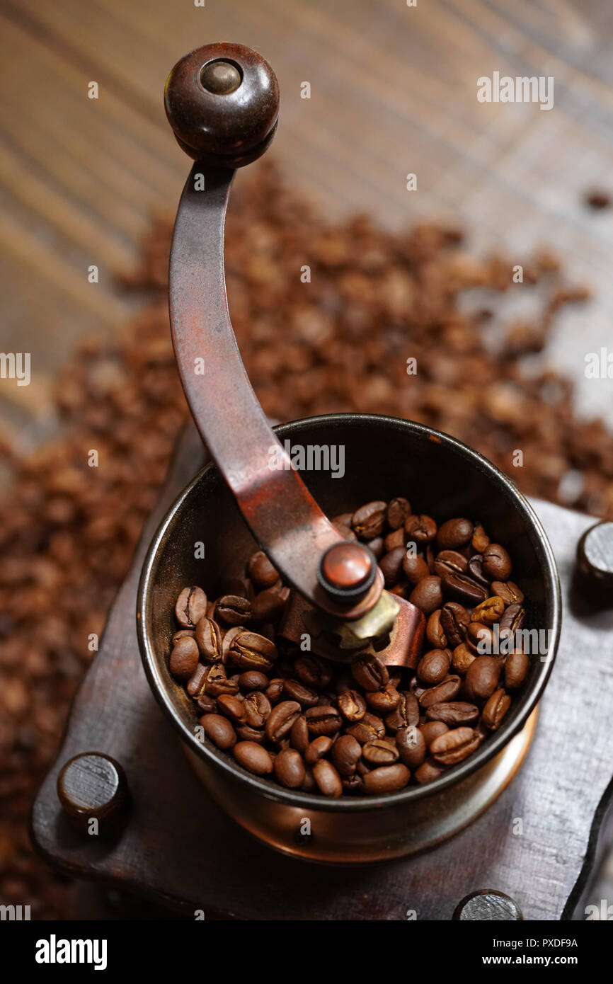 Coffee Beans and Coffee Mill Stock Photo - Alamy