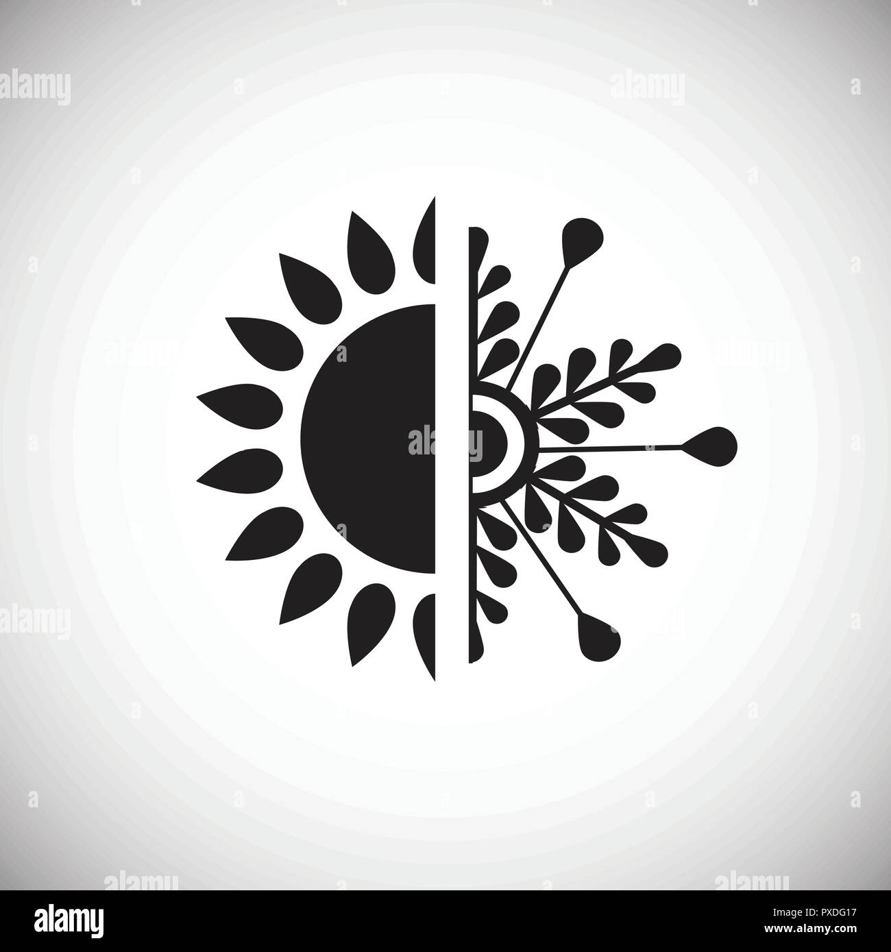 Winter sun with flake on white background Stock Vector Image & Art - Alamy