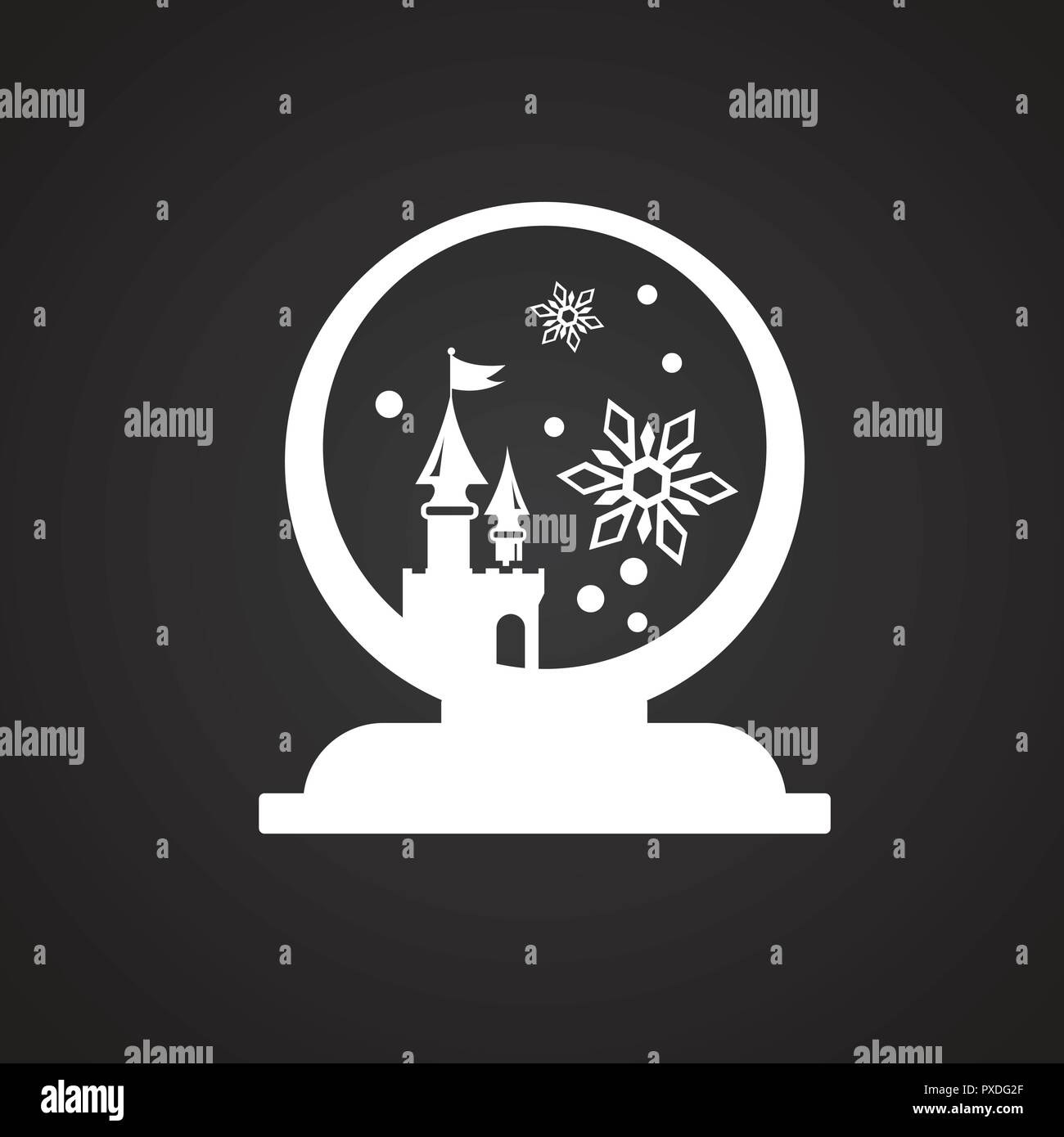 Christmas snow sphere on black background Stock Vector Image & Art - Alamy