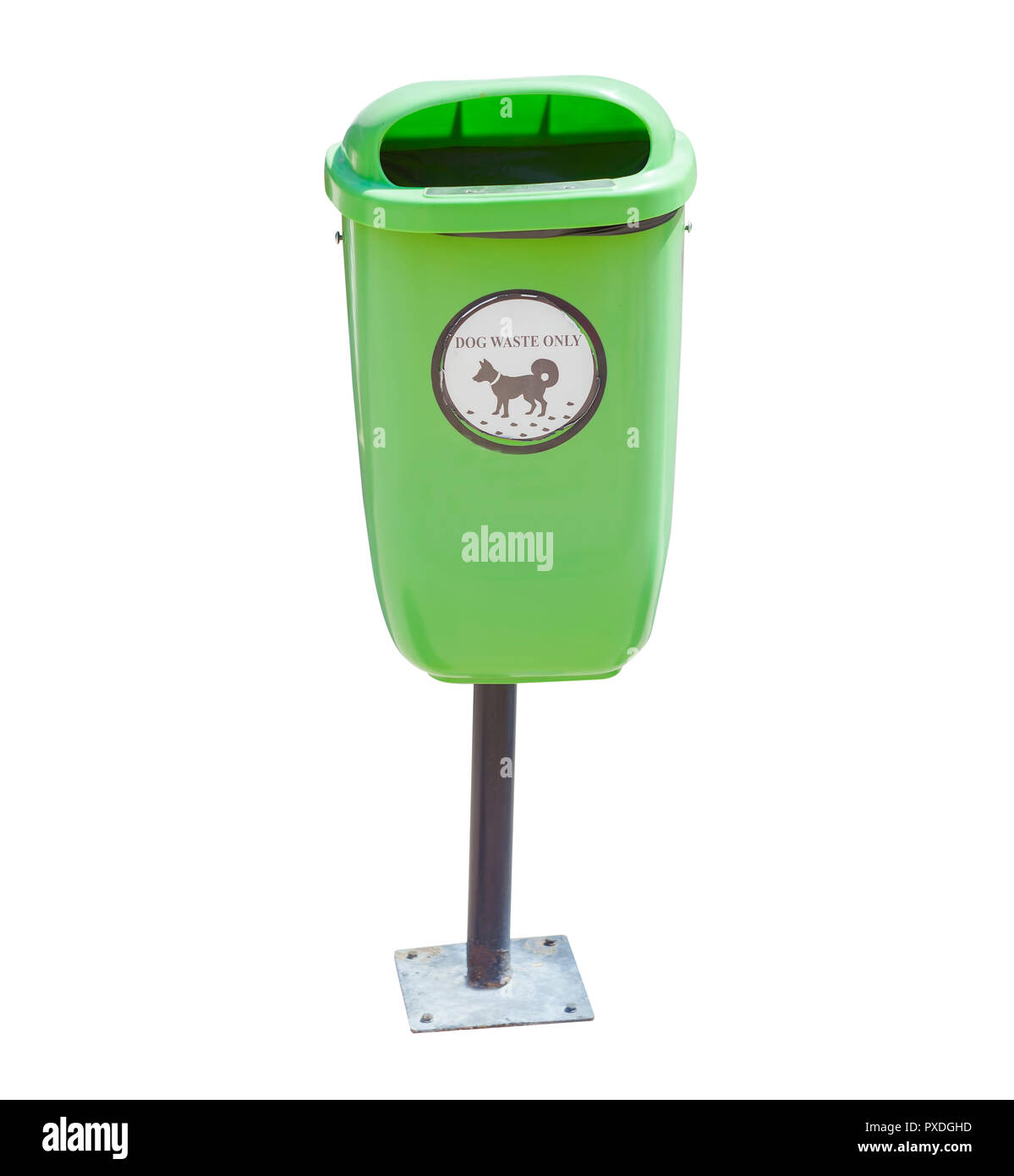 recycle bin for dog waste only isolated on white Stock Photo - Alamy