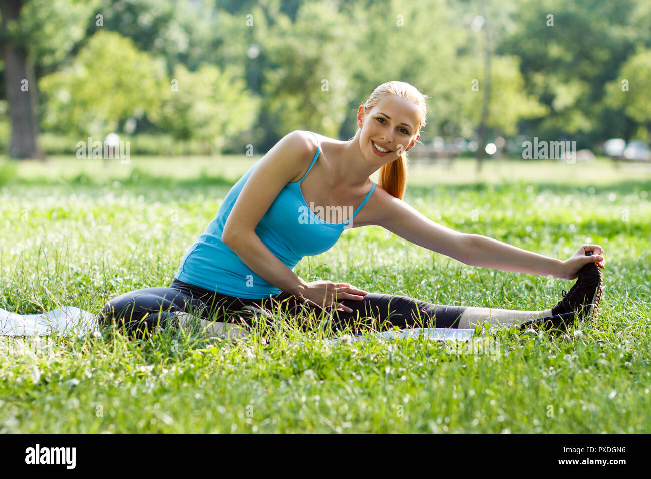 Woman exercise outdoor Stock Photo - Alamy