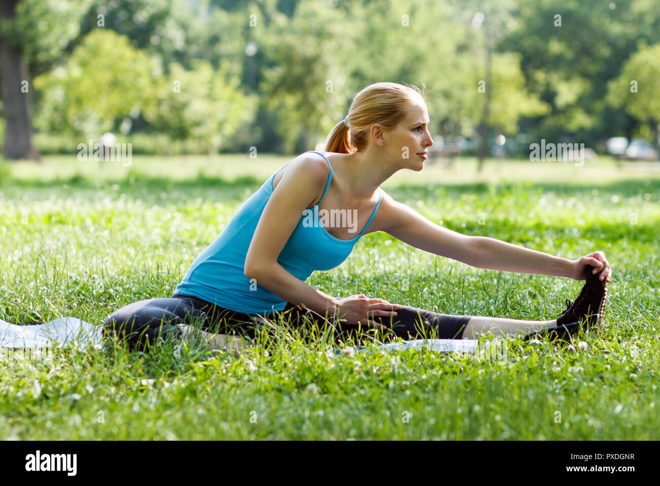 Woman exercise outdoor Stock Photo - Alamy