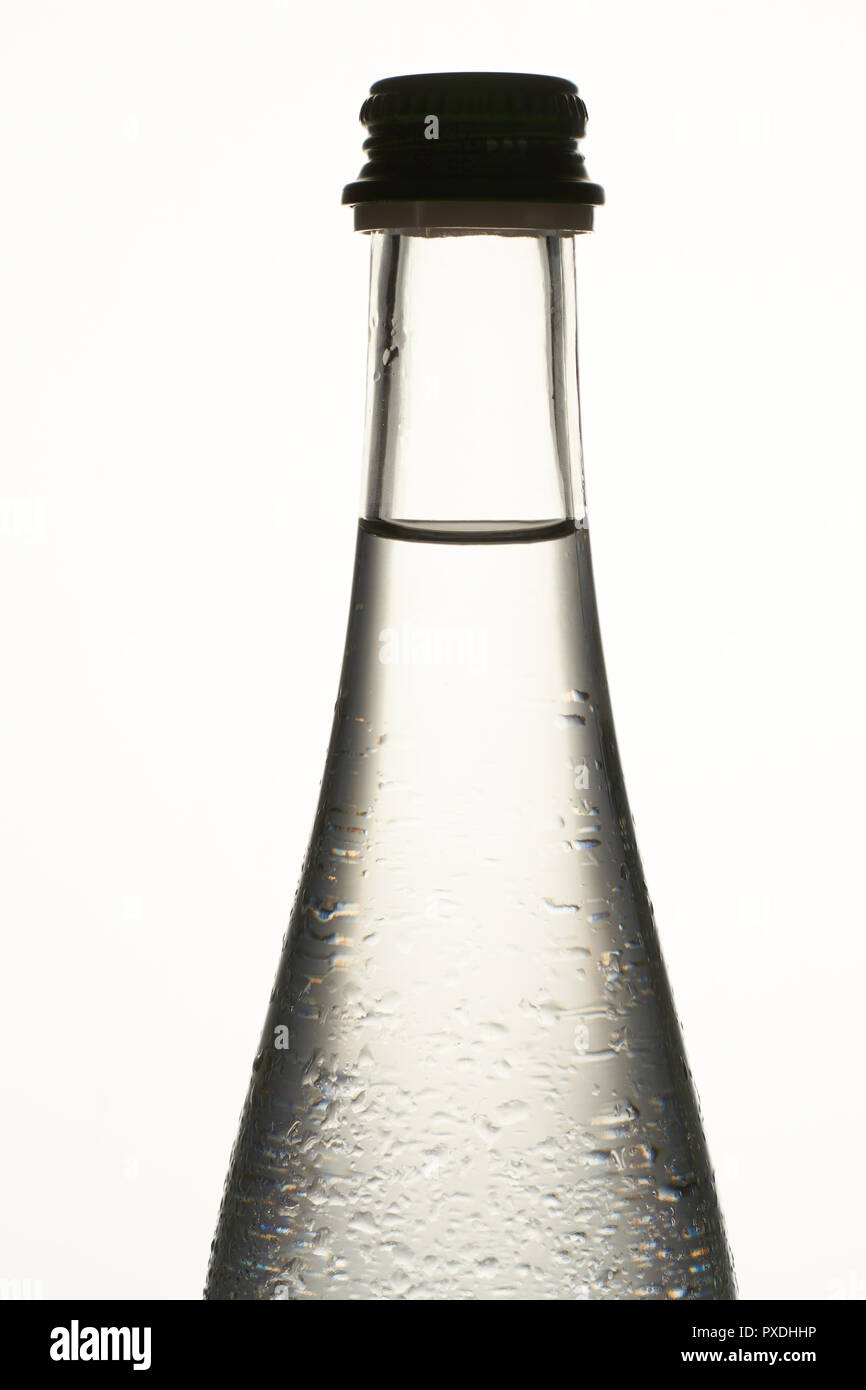 Bottleneck of glass bottle close up Stock Photo - Alamy