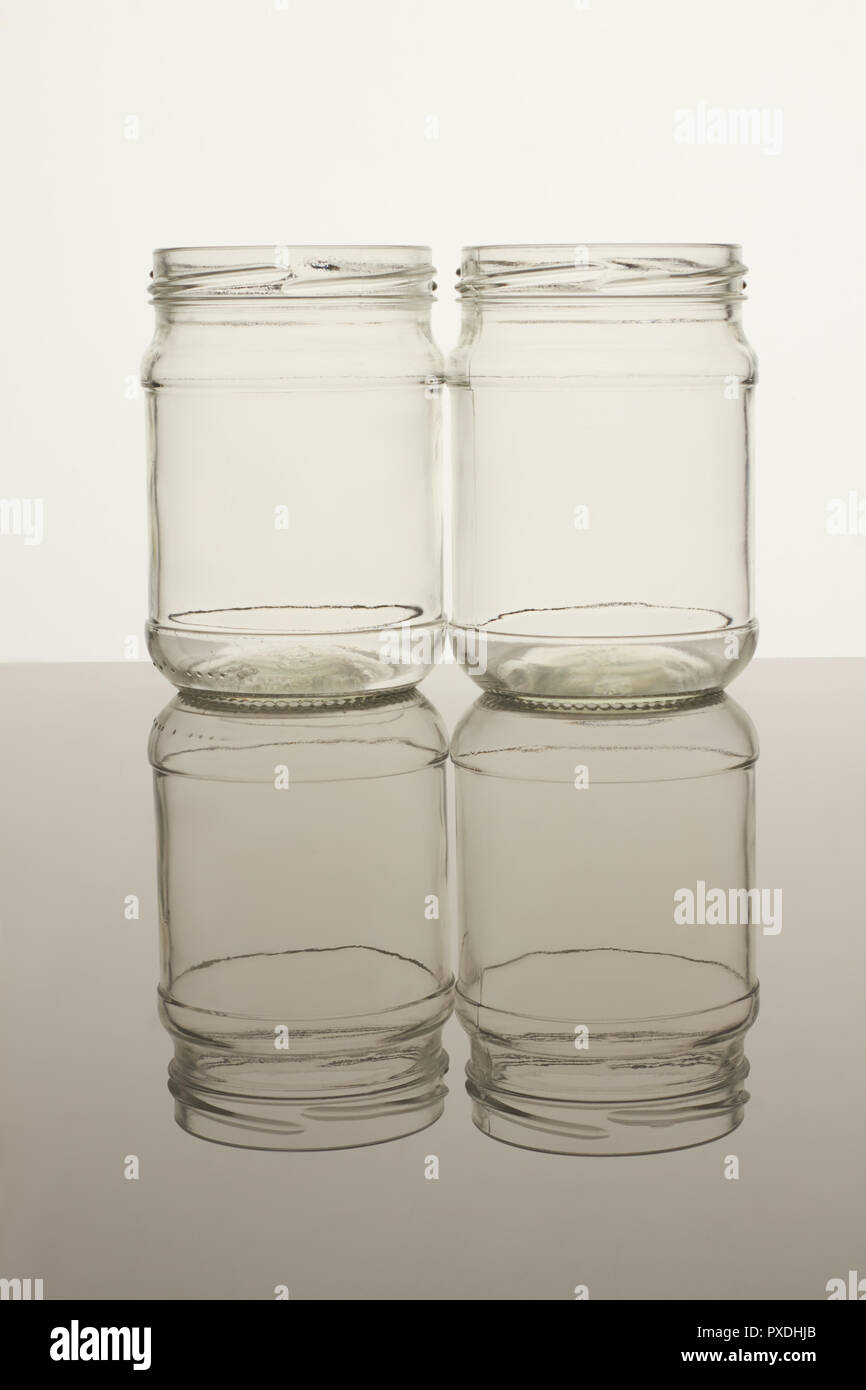 Set of two jars isolated on white background Stock Photo - Alamy