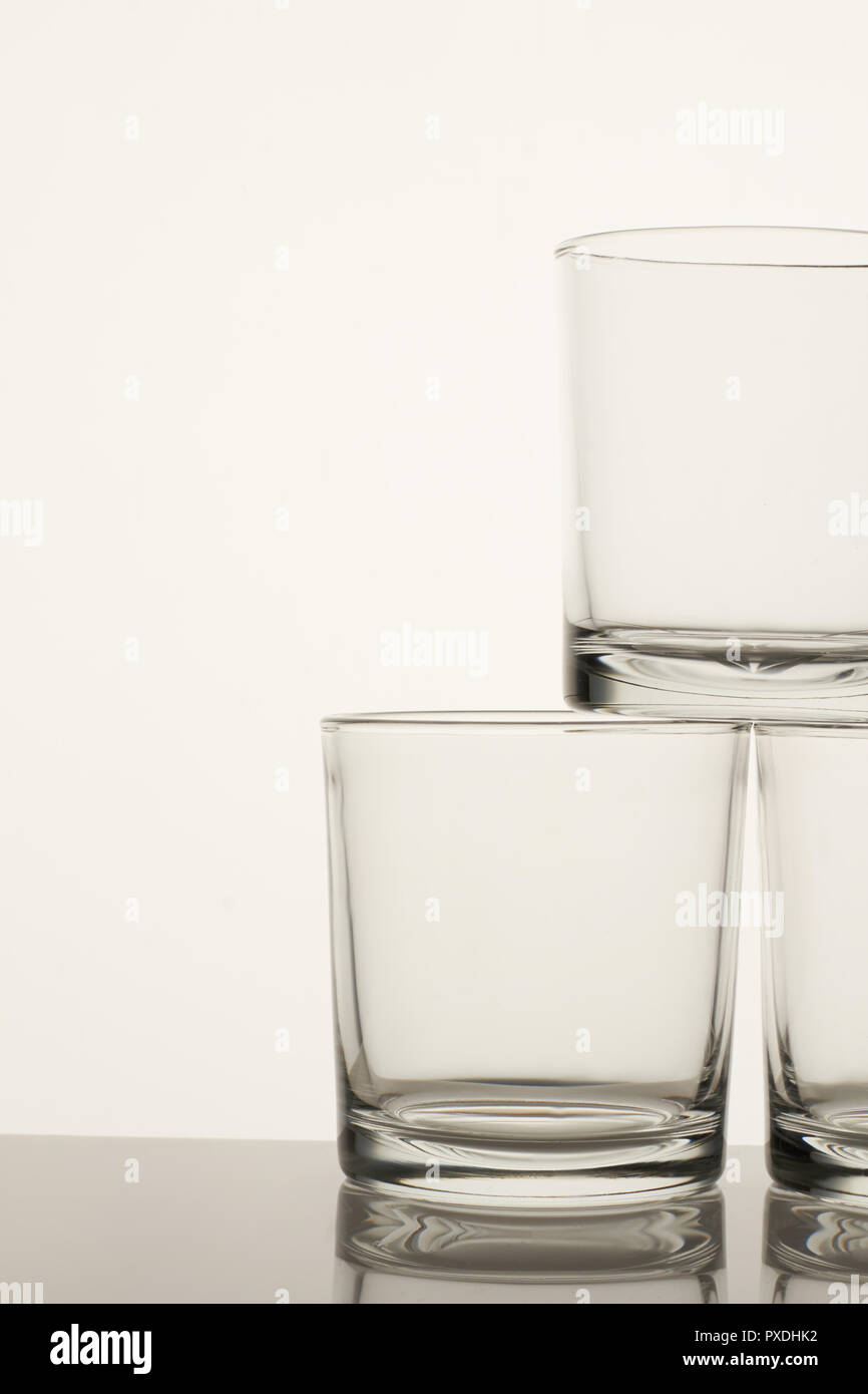Empty transparent glass cups Stock Photo - Alamy