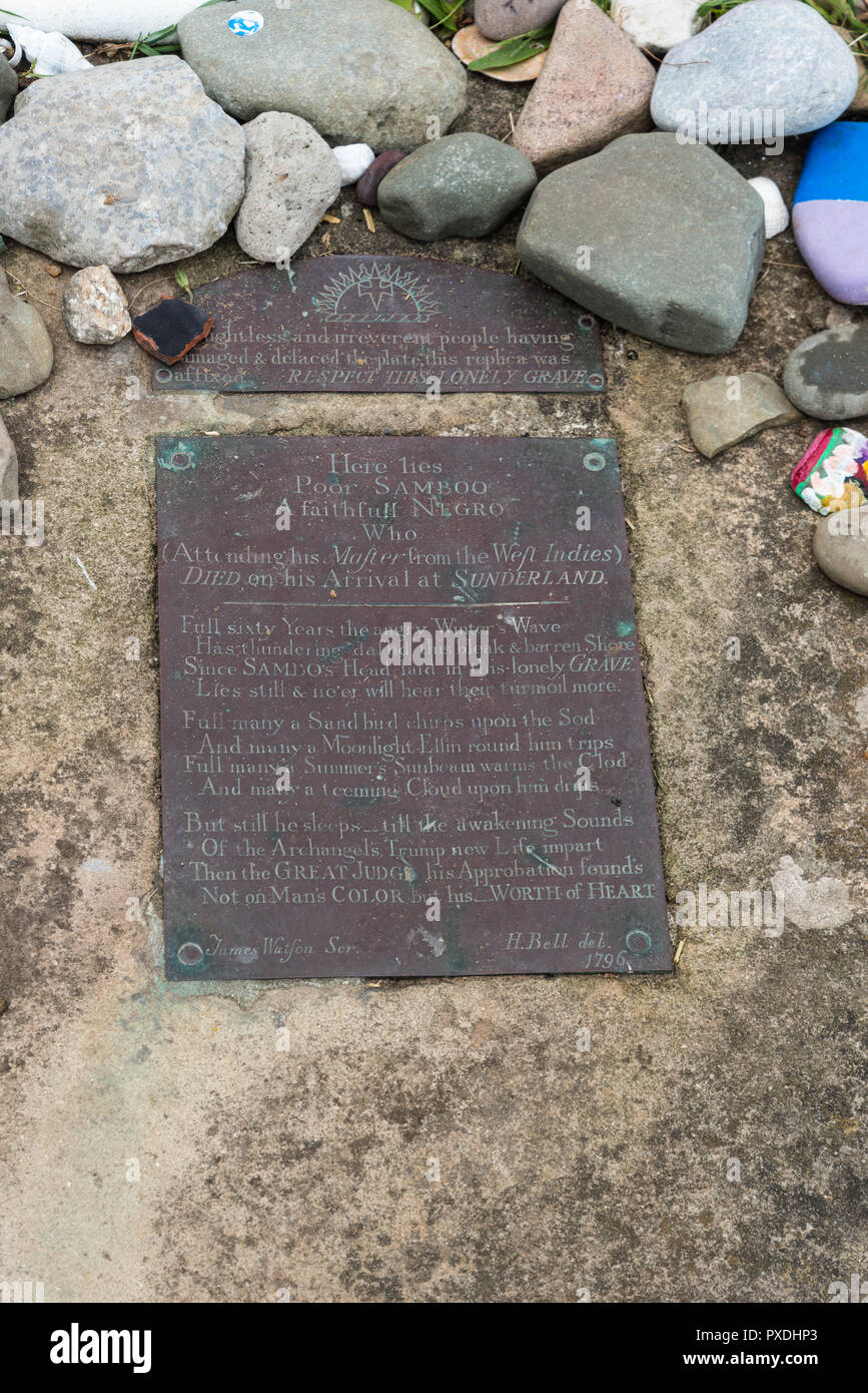 The grave of an 18th Century West Indian negro slave called Sambo at ...